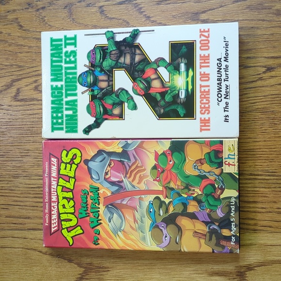 Other | Set Of 2 Vintage Teenage Mutant Ninja Turtles Vhs Tapes ...